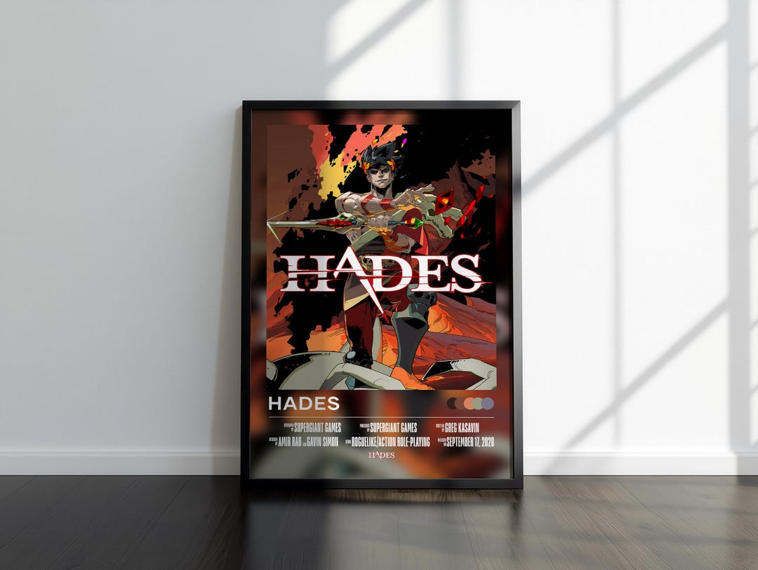 Hades Poster | Hades Print | Gaming Poster | 4 Color | Video Game ...