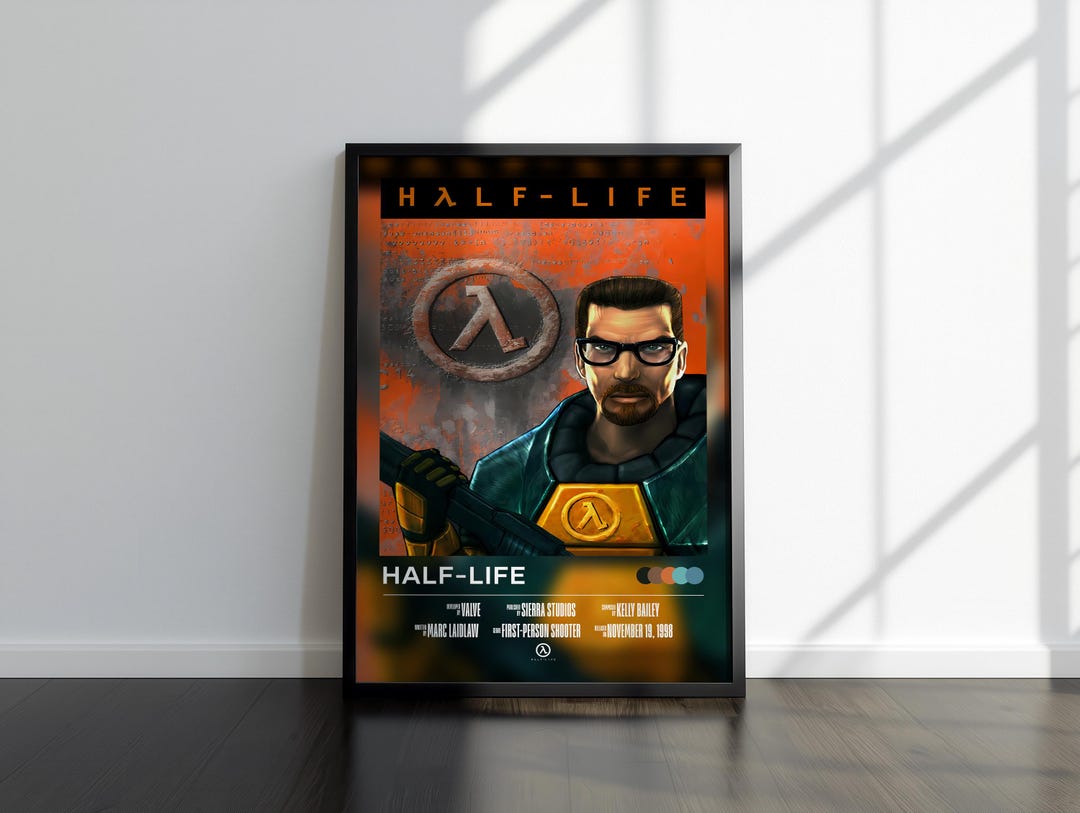 Half Life Poster | Half Life Print | Gaming Poster | 4 Colors | Video ...