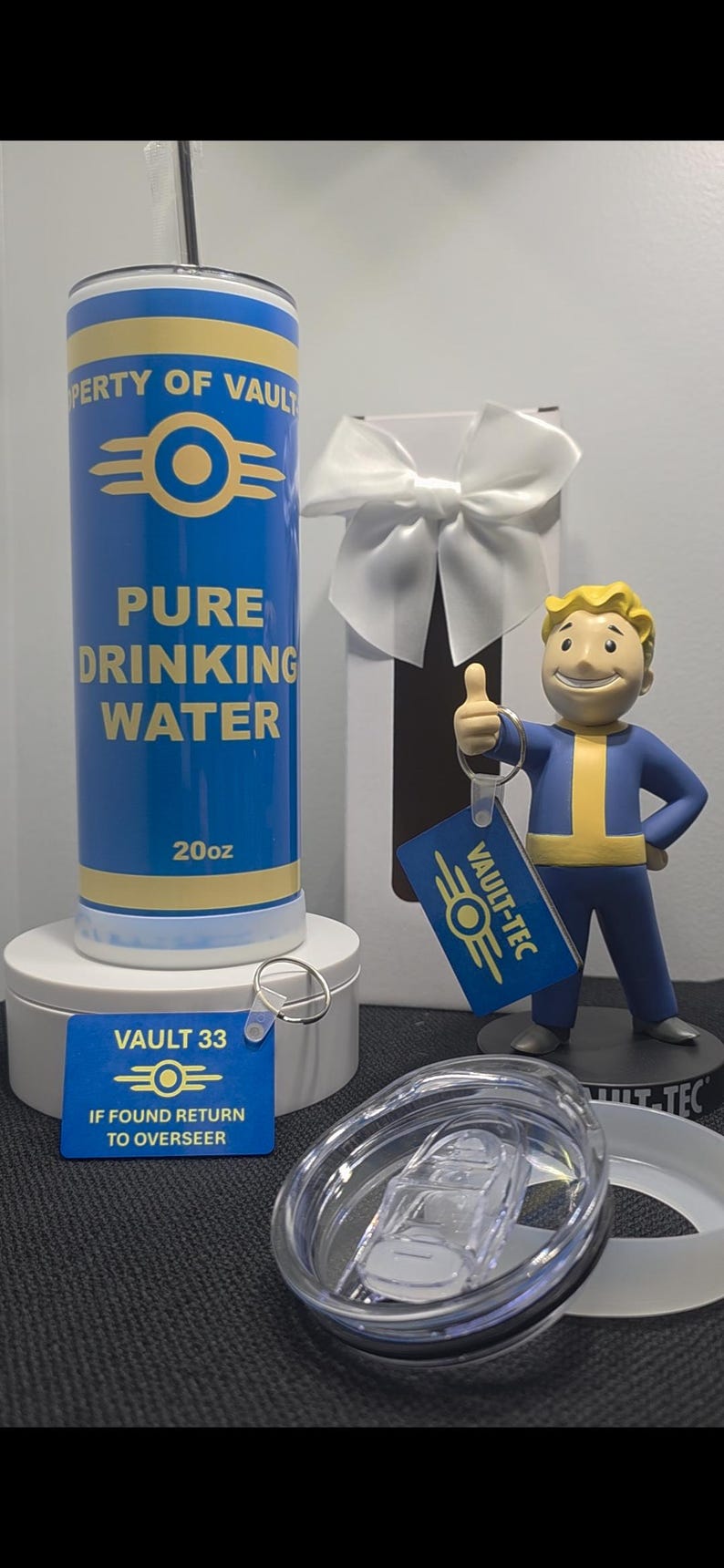 Fallout Vault-tec Pure Drinking Water - 20 Oz. Tumbler W/metal Straw ...