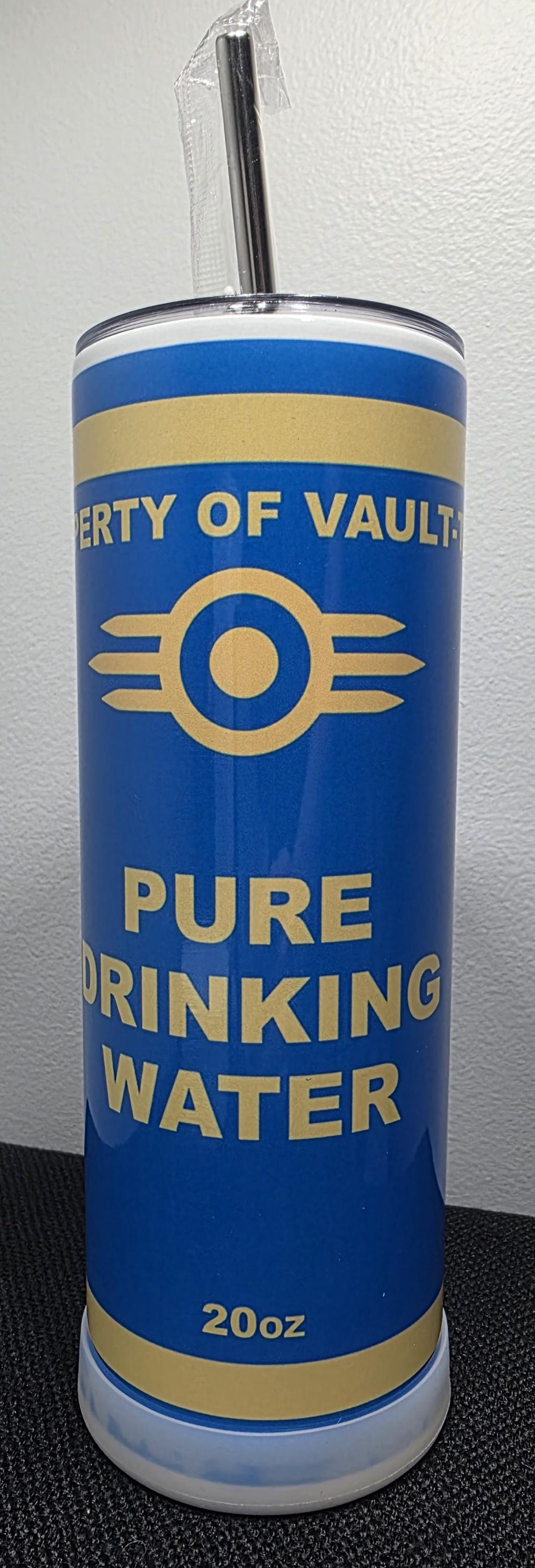 Fallout Vault-tec Pure Drinking Water - 20 Oz. Tumbler W/metal Straw ...