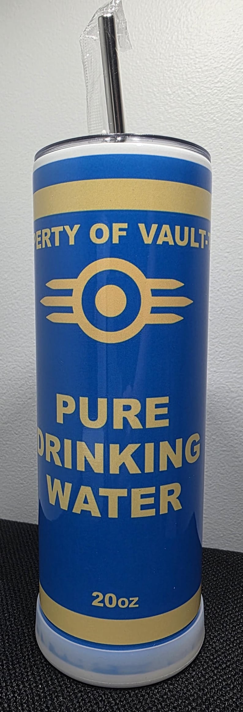 Fallout Vault-tec Pure Drinking Water - 20 Oz. Tumbler W/metal Straw ...