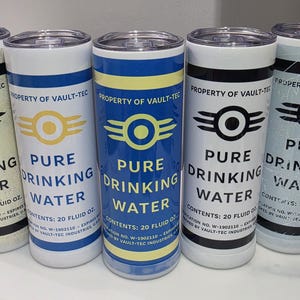 Fallout Vault-tec Pure Drinking Water - 20 Oz. Tumbler W/metal Straw ...
