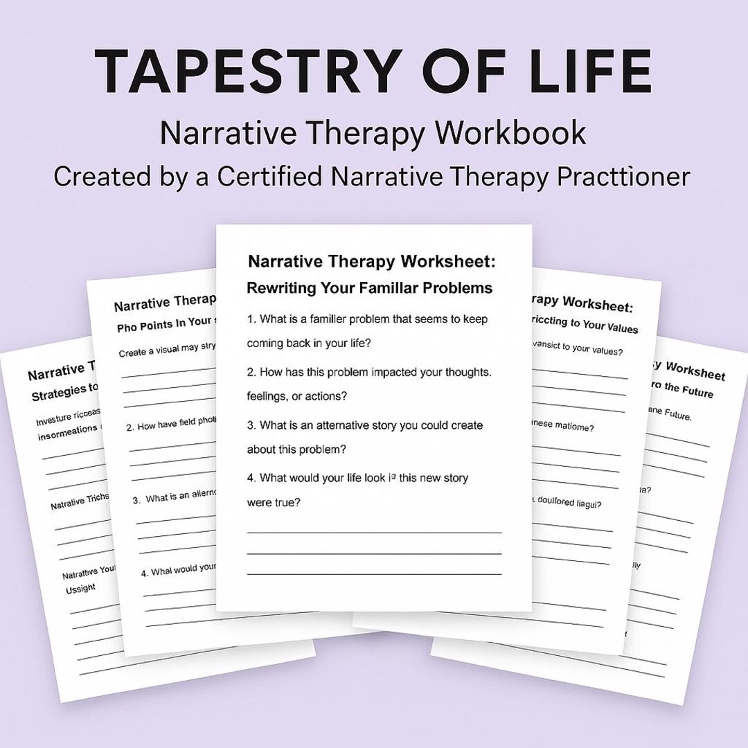 Tapestry of Life Narrative Therapy Bundle | Printable Worksheets & Self ...