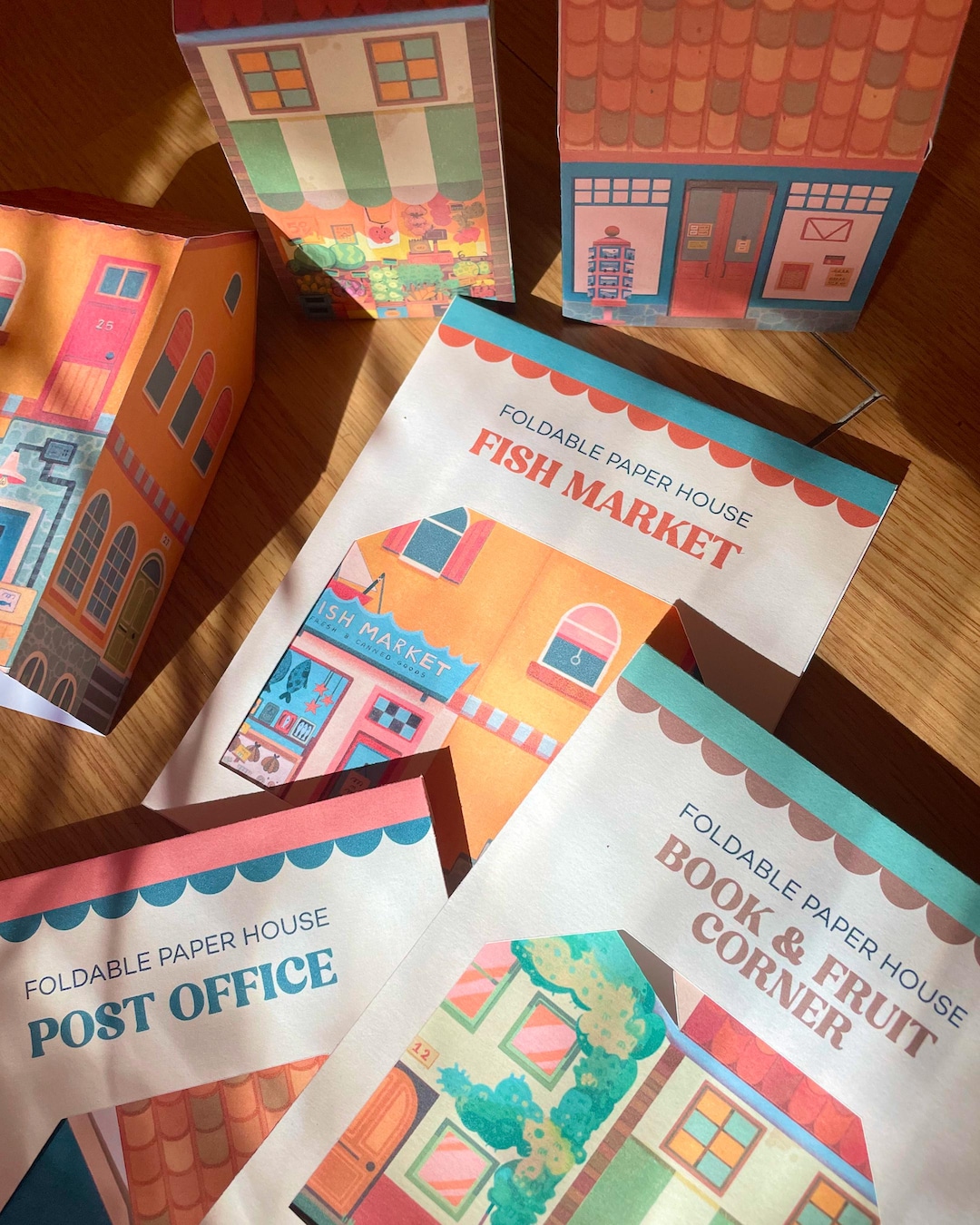 Illustrated Paper House Set – Miniature DIY Decorations to Cut & Fold ...