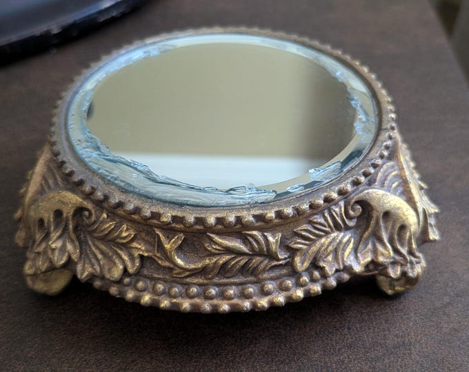 Vintage Ornate Vanity Plateau Mirror - Ghostly Spotted Mirror - Ornate ...
