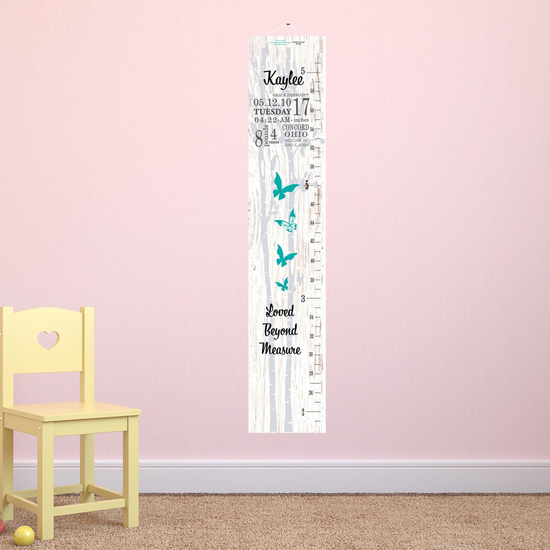 Butterflies Growth Chart Baby Girl Personalized Growth Chart - Etsy