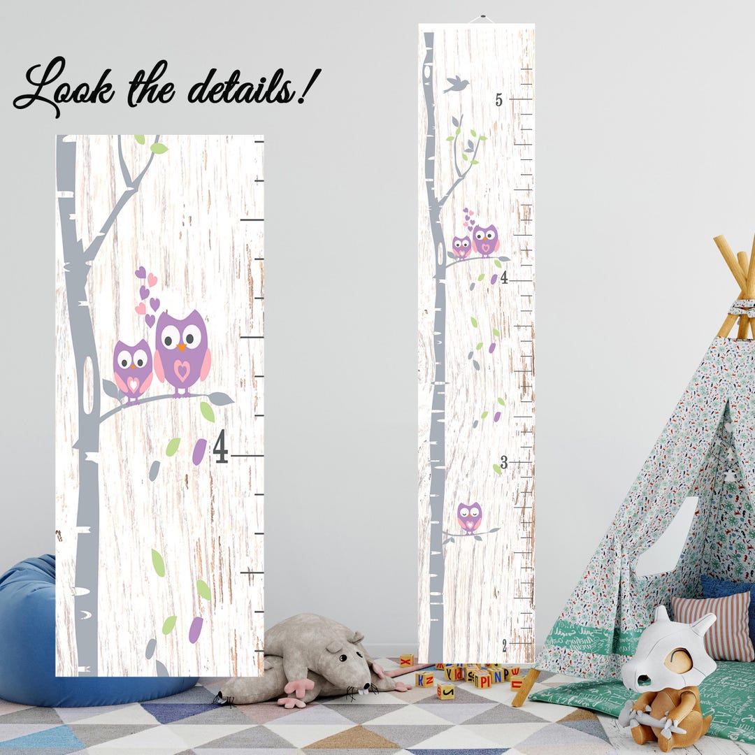 Animal Growth Chart Owl Growth Chart For Kids - Quilted Animal Height ...