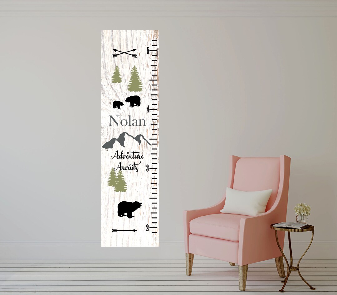Growth Chart Kids Personalized Canvas Growth Chart Ruler, Family Growth ...