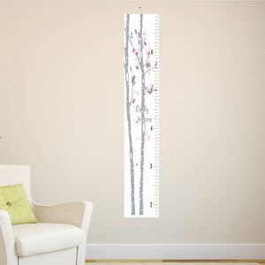 Personalised Canvas Growth Chart Girls Cherry Blossom Growth Chart ...