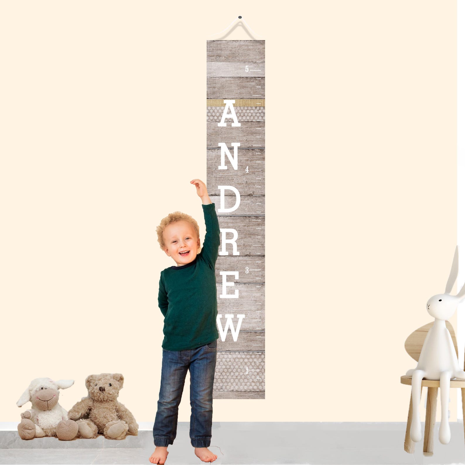 Personalized Growth Chart Canvas With Name Large Kids Decor Growing ...