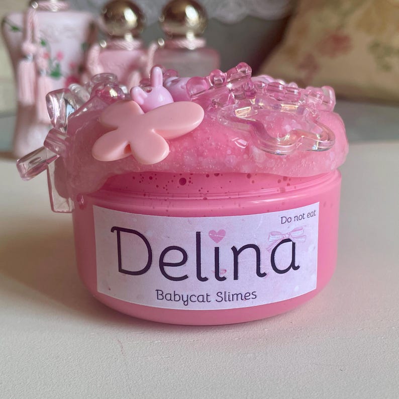 Pink Coquette Slay Slime "delina", DIY Slime Kit Glitter Clear Slime ...