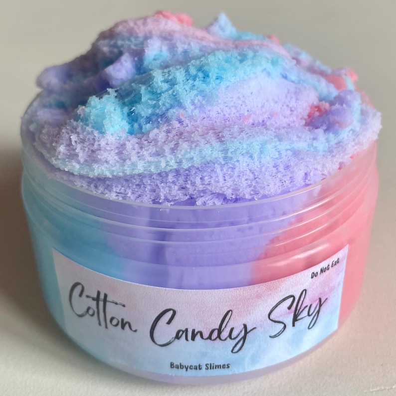 Cloud Slime "cotton Candy Sky" - Fluffy Pink, Purple, Blue Pastel ...