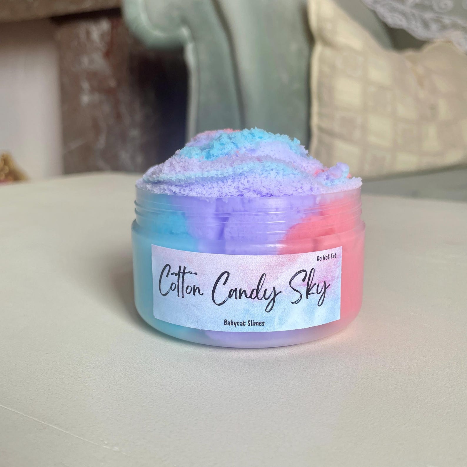 Cloud Slime "cotton Candy Sky" - Fluffy Pink, Purple, Blue Pastel ...