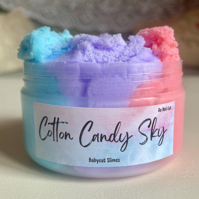 Cloud Slime "cotton Candy Sky" - Fluffy Pink, Purple, Blue Pastel ...