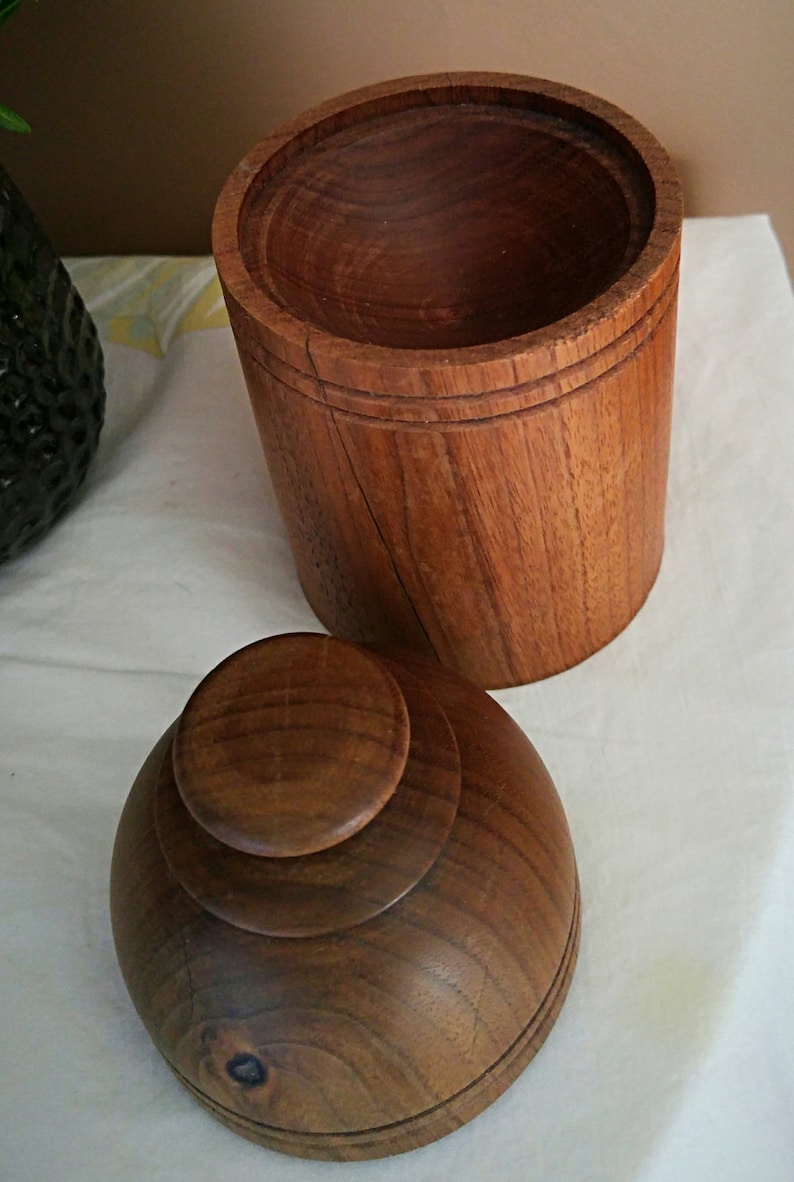 Hand Turned Black Walnut Wood Container-wooden Trinket Holder-jewelry ...