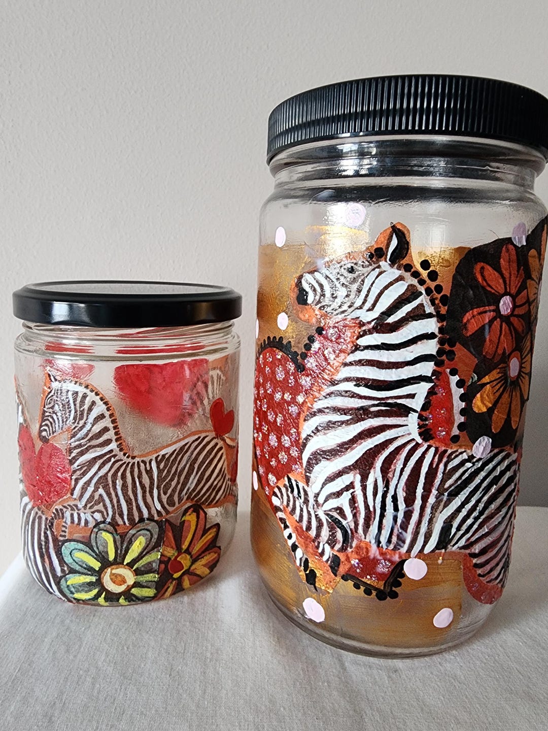 Zebra Jar Set-large Pantry Jars-cocktail Infusion, Coffee Bean Storage ...