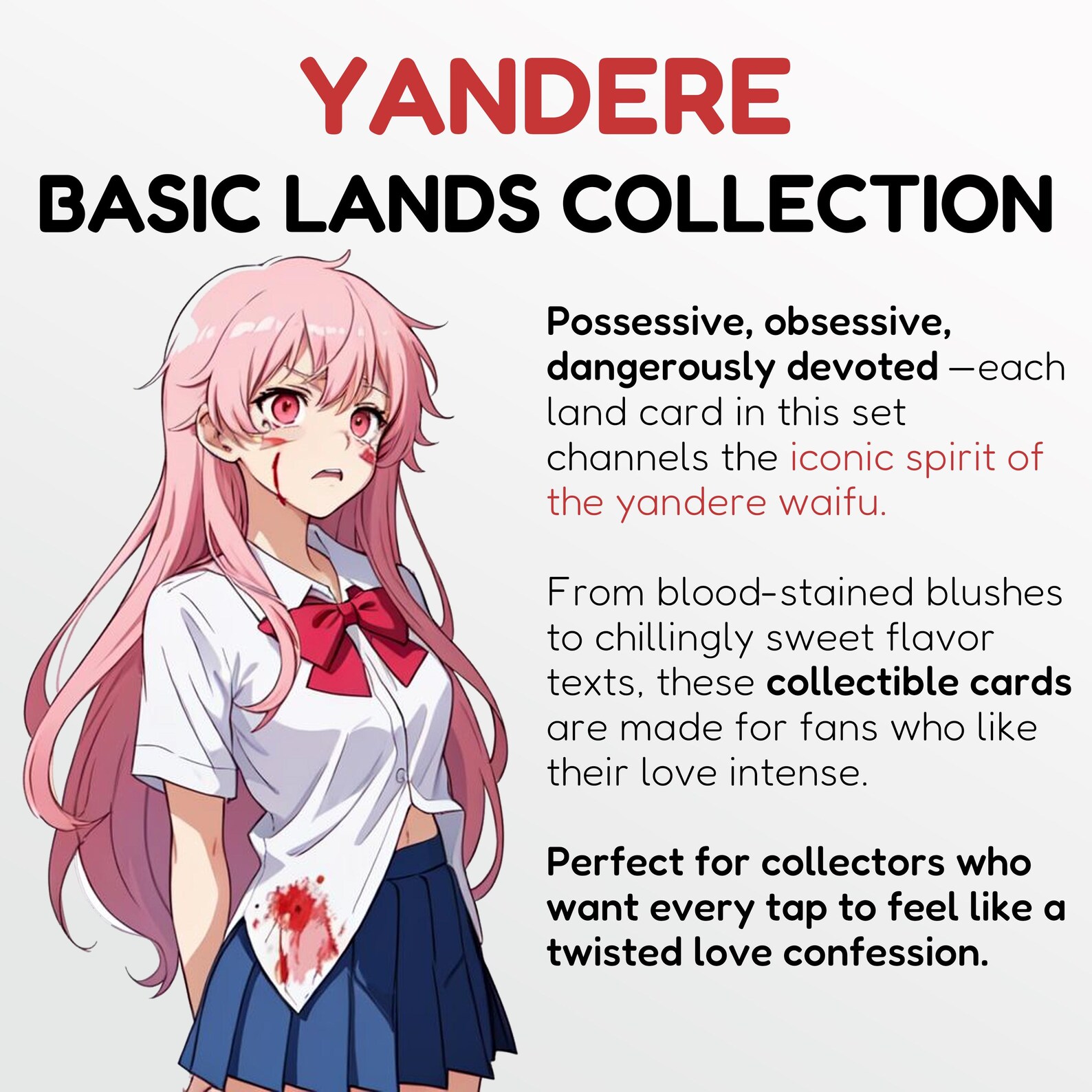 Yandere Sexy Waifu Basic Lands Bundle, 20 MTG Proxy Lands Cards, Ecchi ...