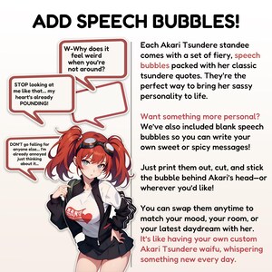 Tsundere Waifu Anime Standee Printable | Kawaii Paper Doll Cutout ...