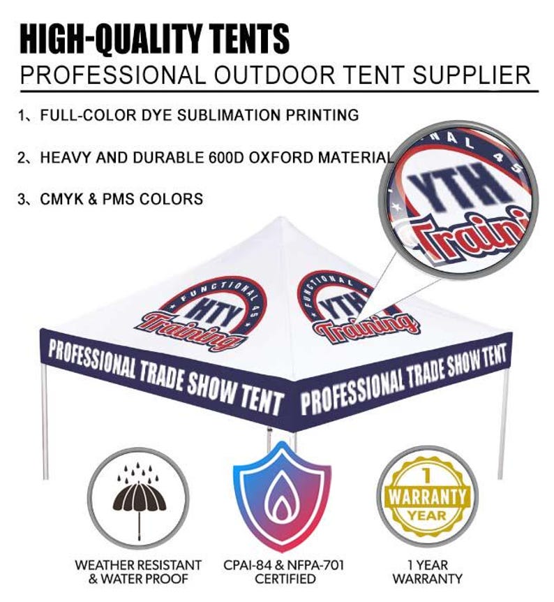 Custom Canopy 10x10 Canopy Tent With Logo Personalized Trade Show Tents ...