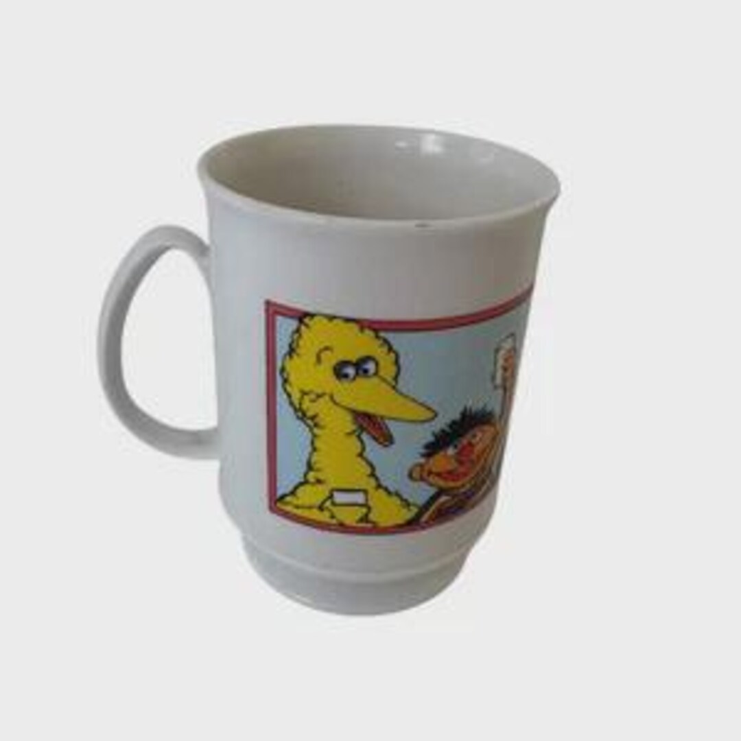 VTG Muppets Sesame Street Plastic Milk Cup/mug Big Bird, Ernie, Oscar ...