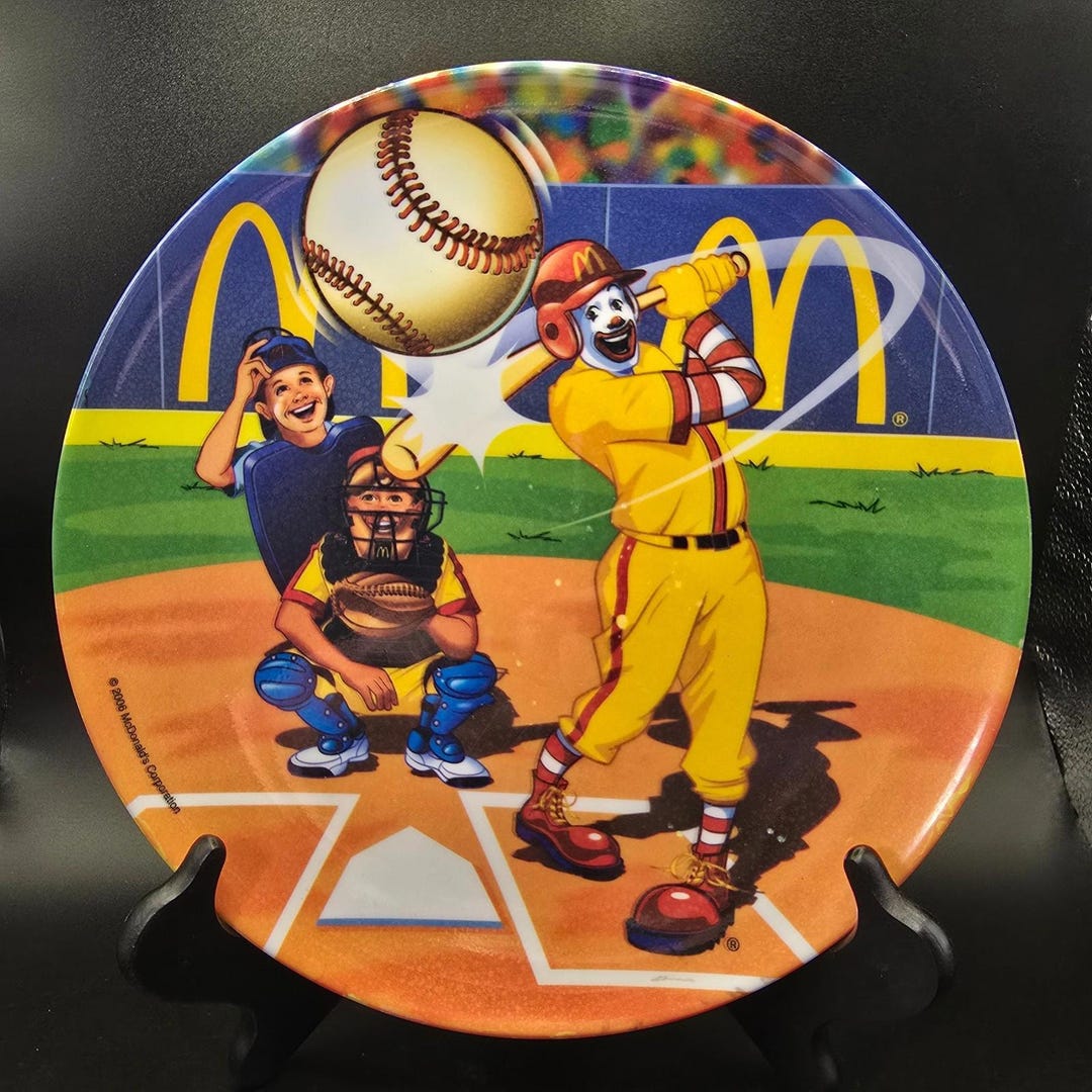 1996 Mcdonald’s Ronald Mcdonald Baseball Plate Sun Coast USA Vintage ...