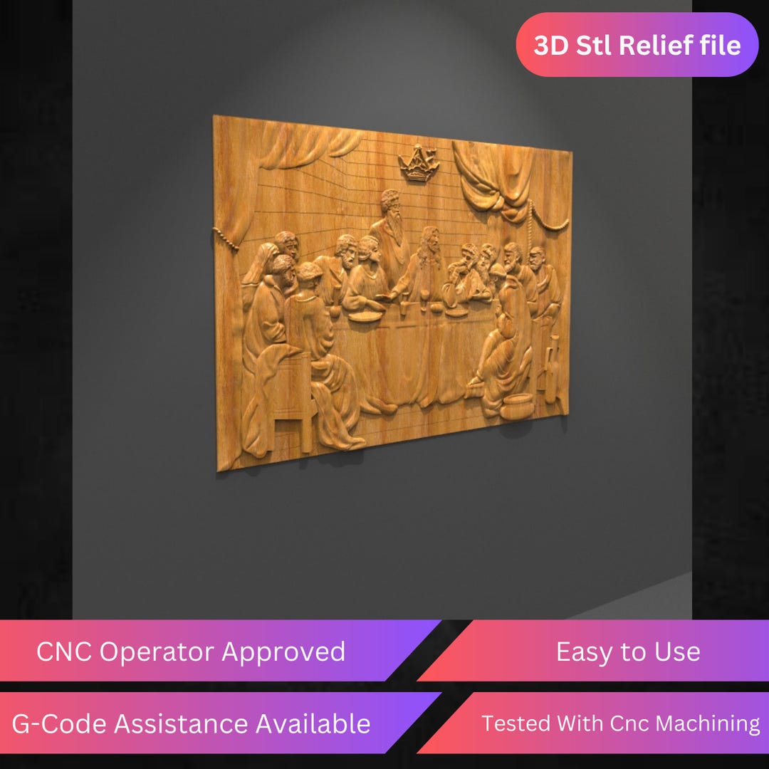 The Last Supper - Da Vinci, Wall Panel Cnc Relief File, Jesus Religion ...