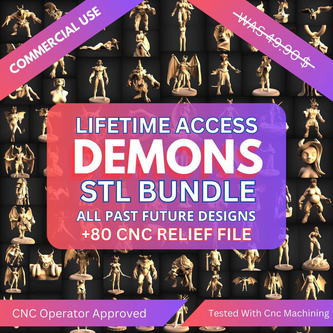 Demons STL Pack Wall Panel Cnc Relief File, Devils 3D Stl Files for Cnc ...