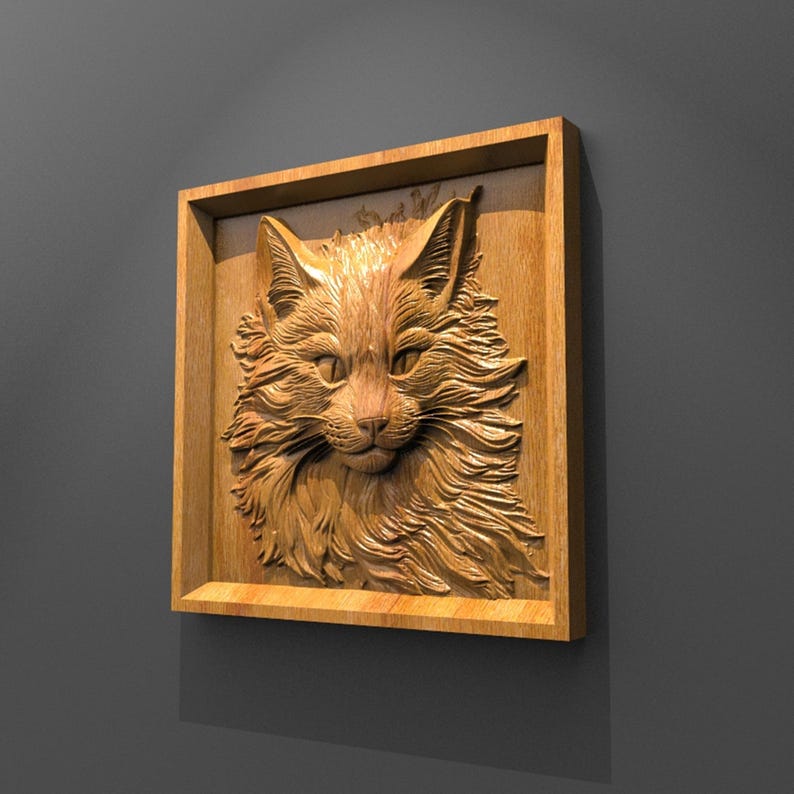Cat Cnc Router Files, Stl Bas Relief File for Wood - Instant Download ...