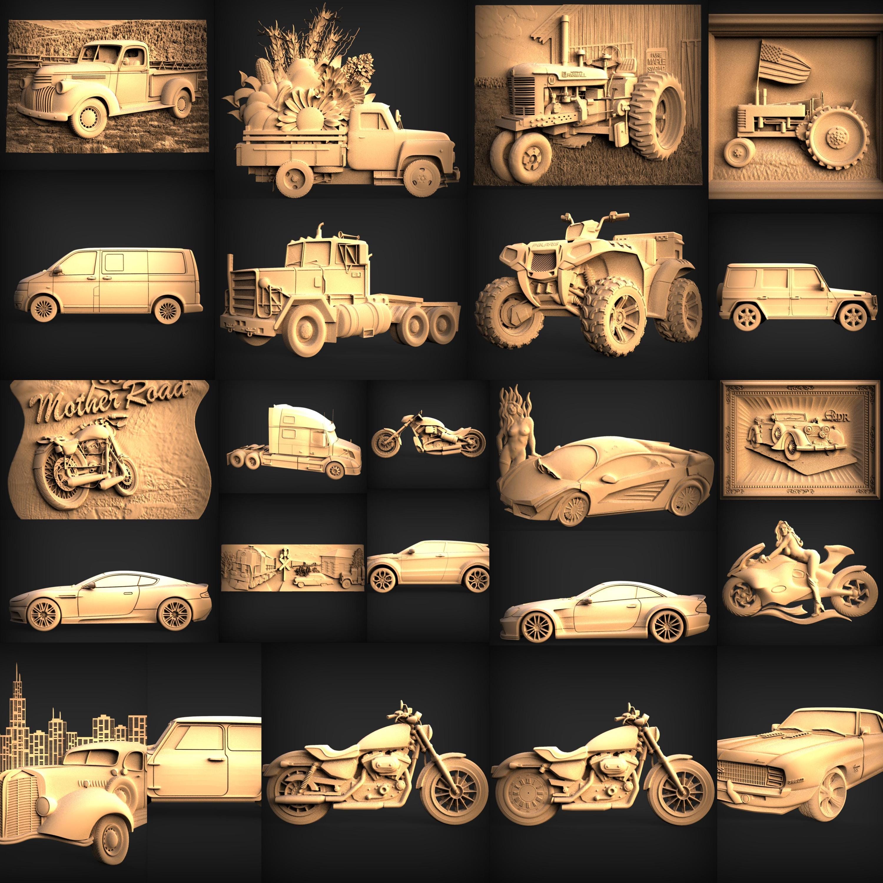 Cars, Ships, Sports Relief STL Pack Wall Panel Cnc Relief File, 3D Stl ...