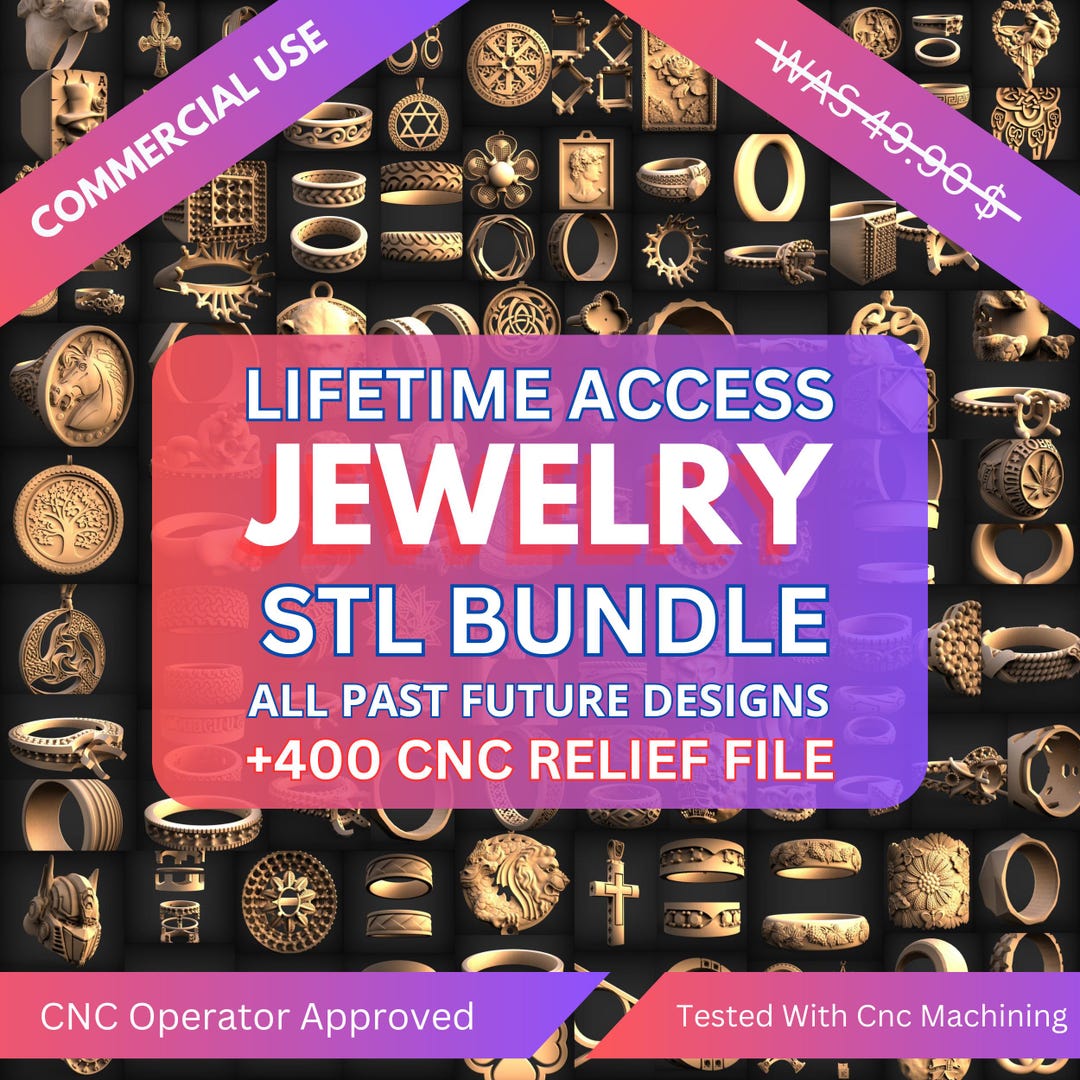 400+ Jewelry CNC Router STL Files – 3D Relief Wall Art Bundle – Instant ...