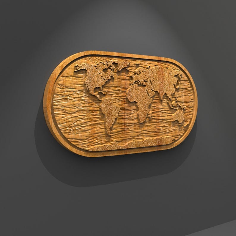 World Map Cnc Relief File, Stl File for Cnc Router - Instant Download ...