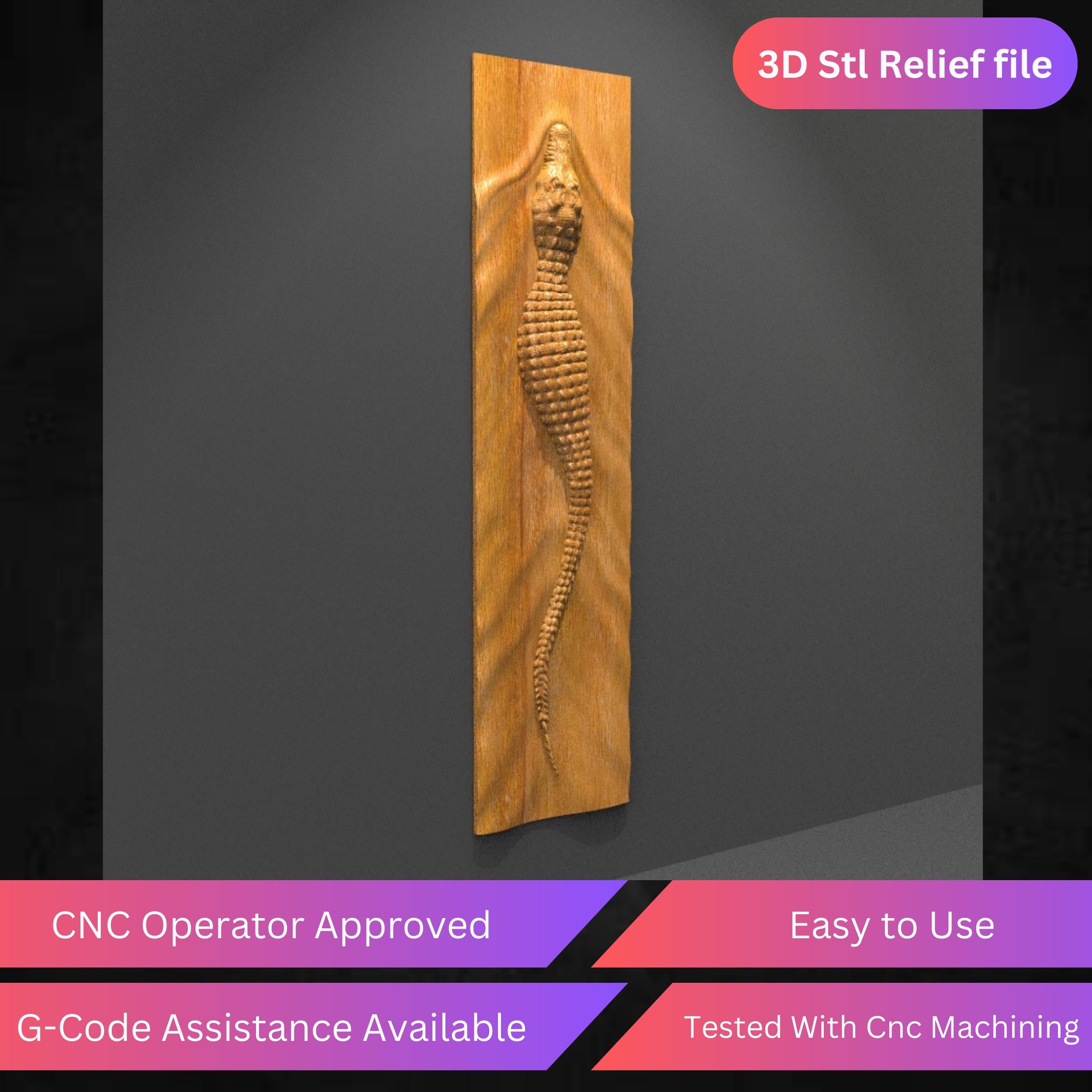 Alligator Cnc Relief File, Crocodile Stl File for Cnc Router - Instant ...