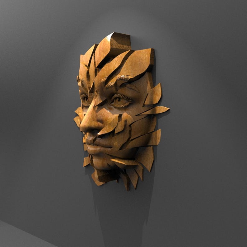 3D Woman Face Cnc Relief File, Glass Face Stl File for Cnc Router | Cnc ...