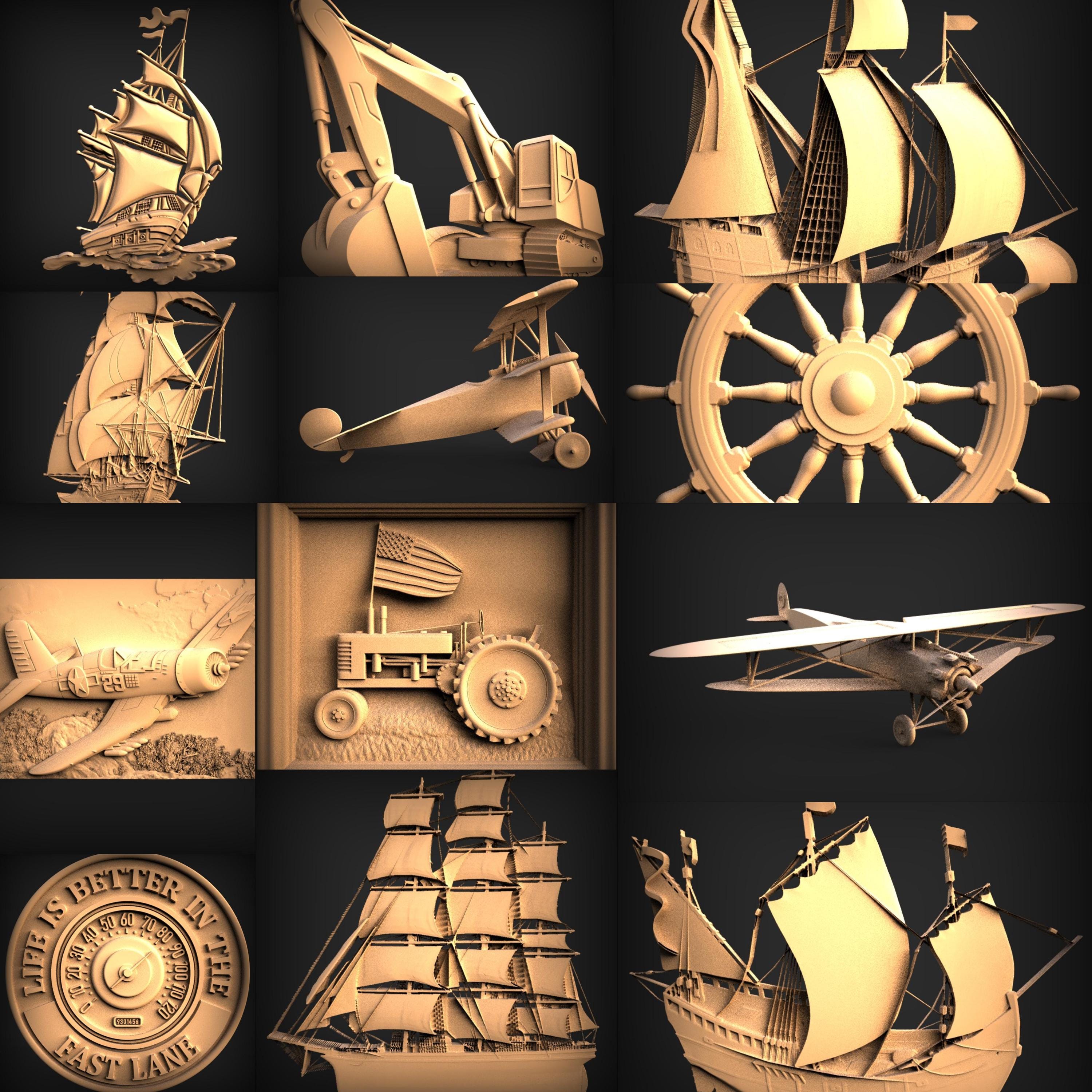 Cars, Ships, Sports Relief STL Pack Wall Panel Cnc Relief File, 3D Stl ...
