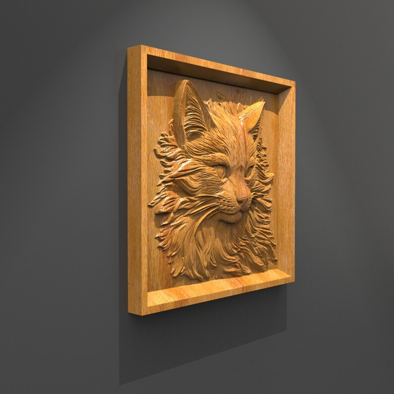 Cat Cnc Router Files, Stl Bas Relief File for Wood - Instant Download ...