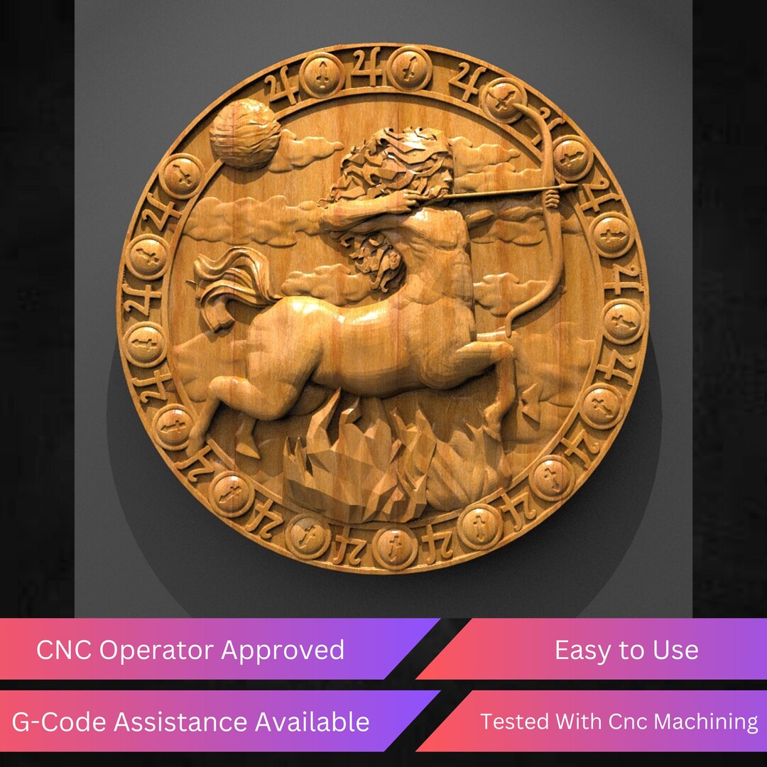Sagittarius Zodiac Centaur 3D STL Model for CNC Router, Mythological ...