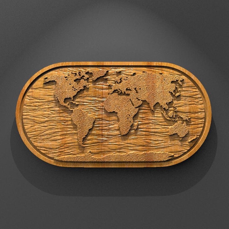 World Map Cnc Relief File, Stl File for Cnc Router - Instant Download ...