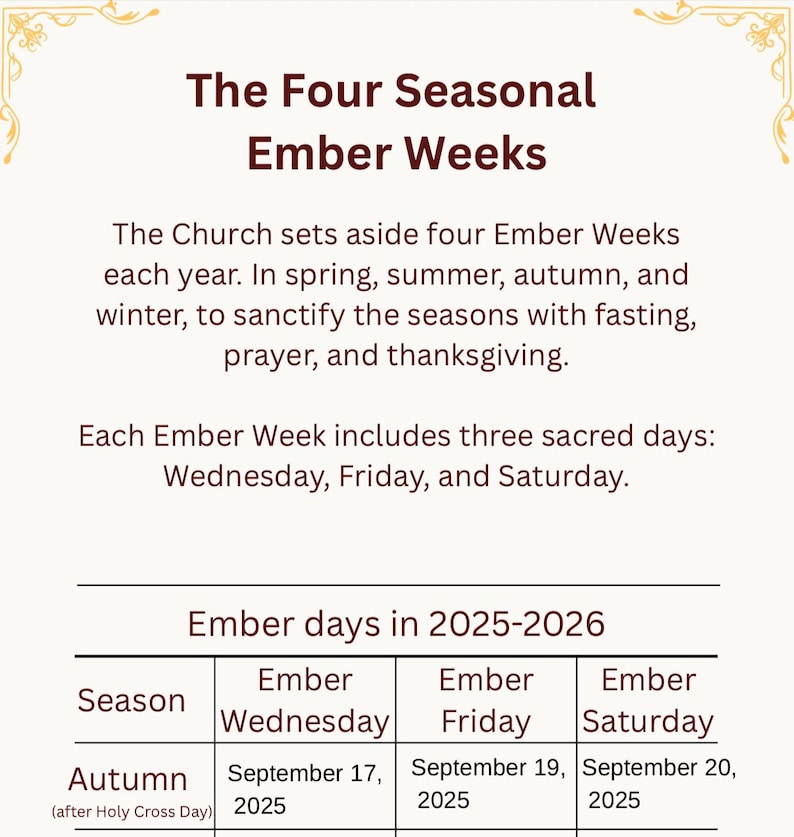 Ember Days Catholic Devotional Guide: Prayer, Fasting, Thanksgiving ...