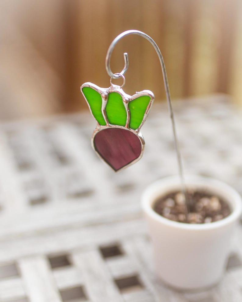 SET OF THREE Stained Glass Garden Markers | Carrot | Potato | Beetroot ...