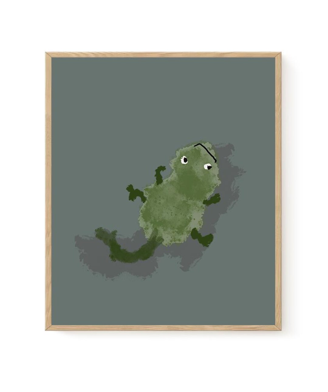 Derpy Salamander Gecko Art Print | Cute Animal Art Print, Nursery Art ...