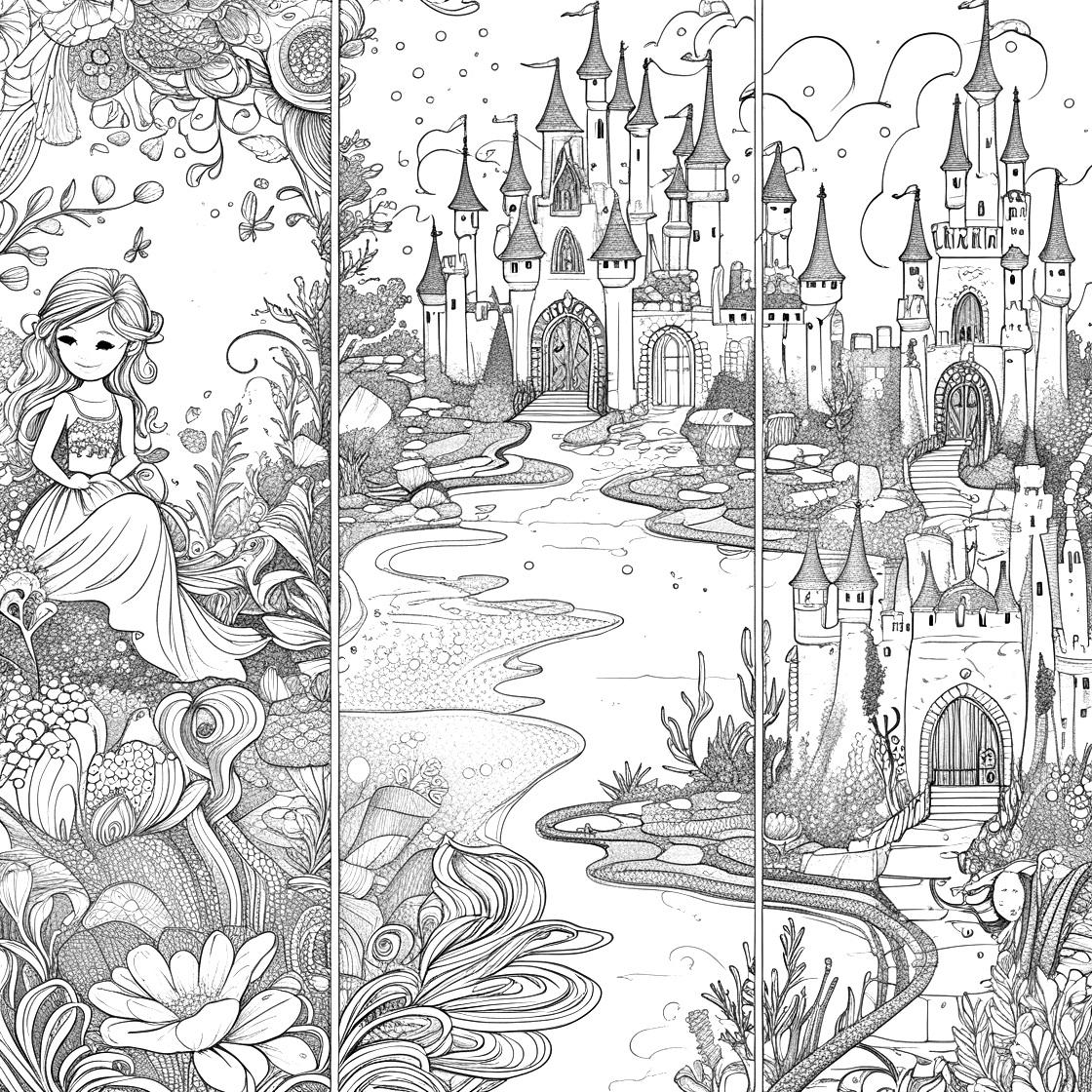Enchanted Dreams: Printable Fantasy Coloring Book for Kids Digital PDF ...