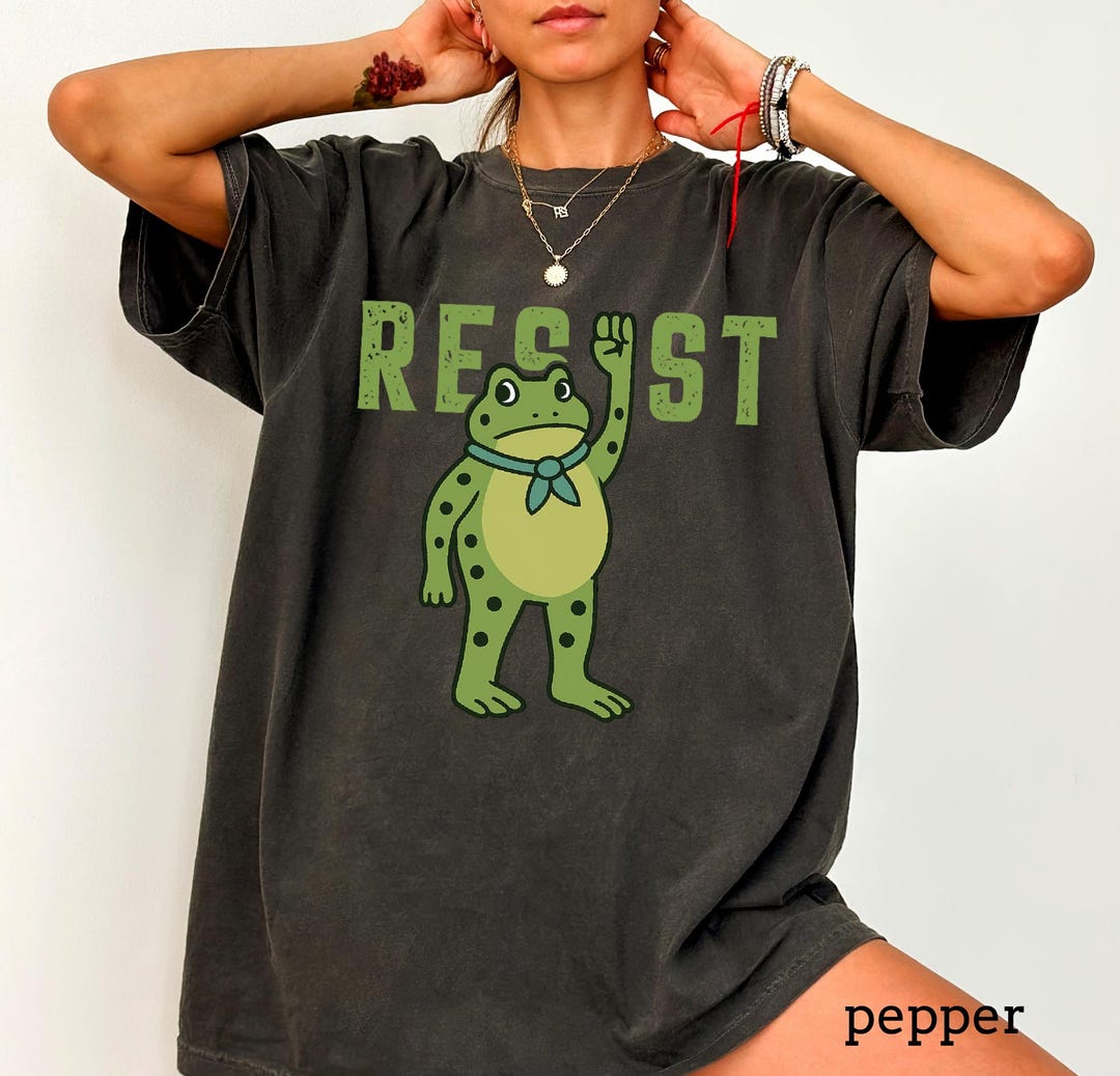 Comfort Colors® Resist Frog Shirt, Portland Frog Protester Activist ...