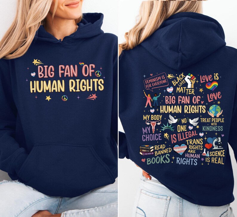 Big Fan of Human Rights Hoodie, Equality Social Justice Hoodie ...