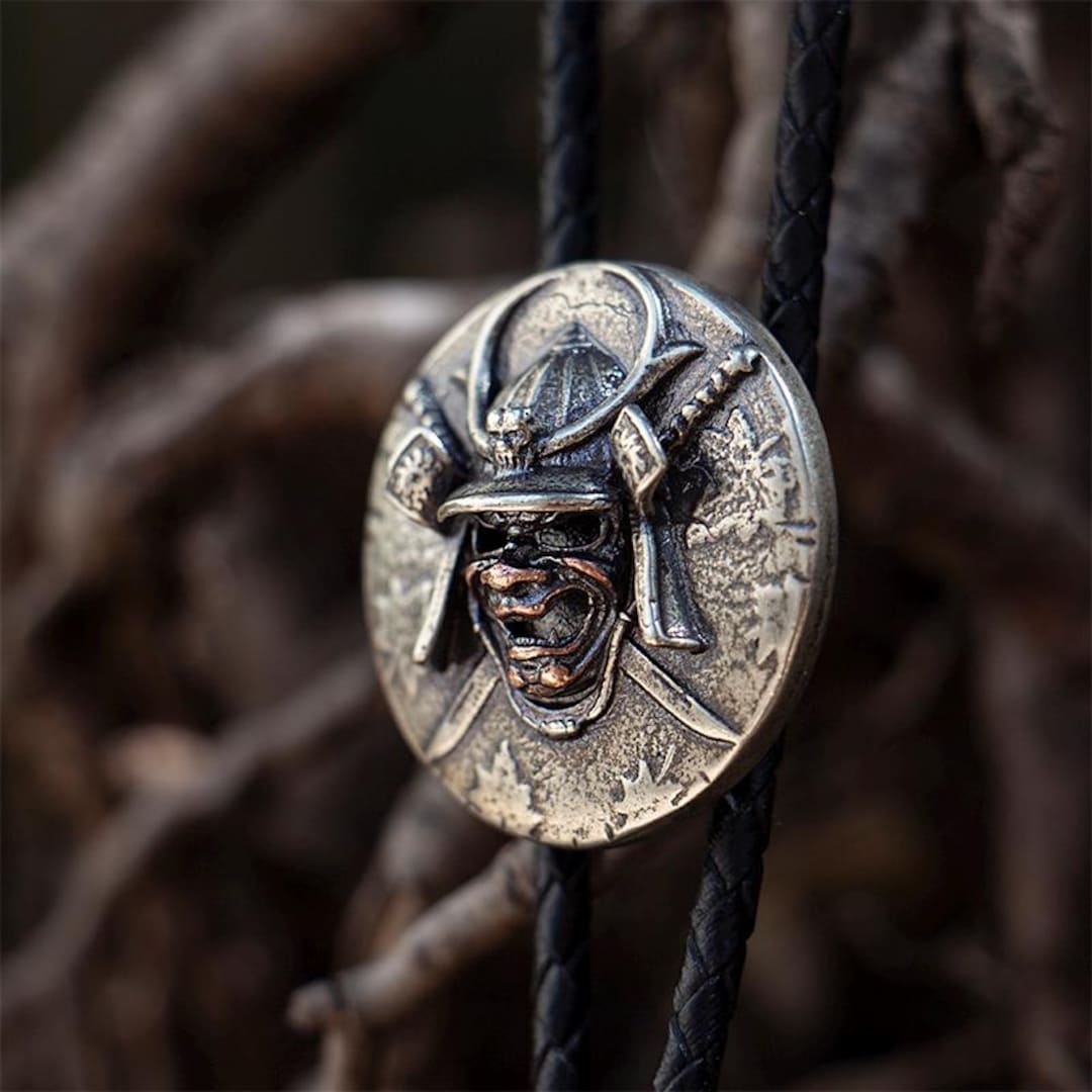 Creative Western Cowboy Bolo Tie — Oni Samurai Hand-carved Bolo Tie ...