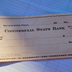 One Vintage Promissory Note From Commercial State Bank in San Augustine ...