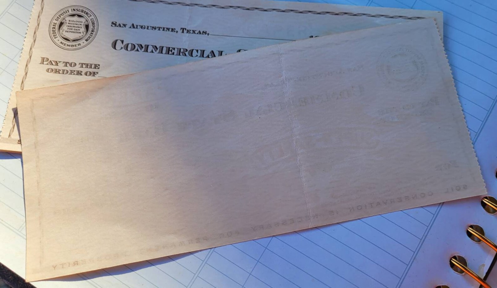 One Vintage Promissory Note From Commercial State Bank in San Augustine ...