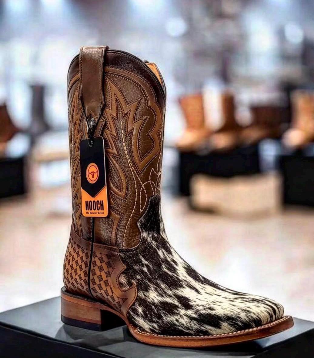 Cowhide and Genuine Leather Square Toe Boot for Adults - Etsy