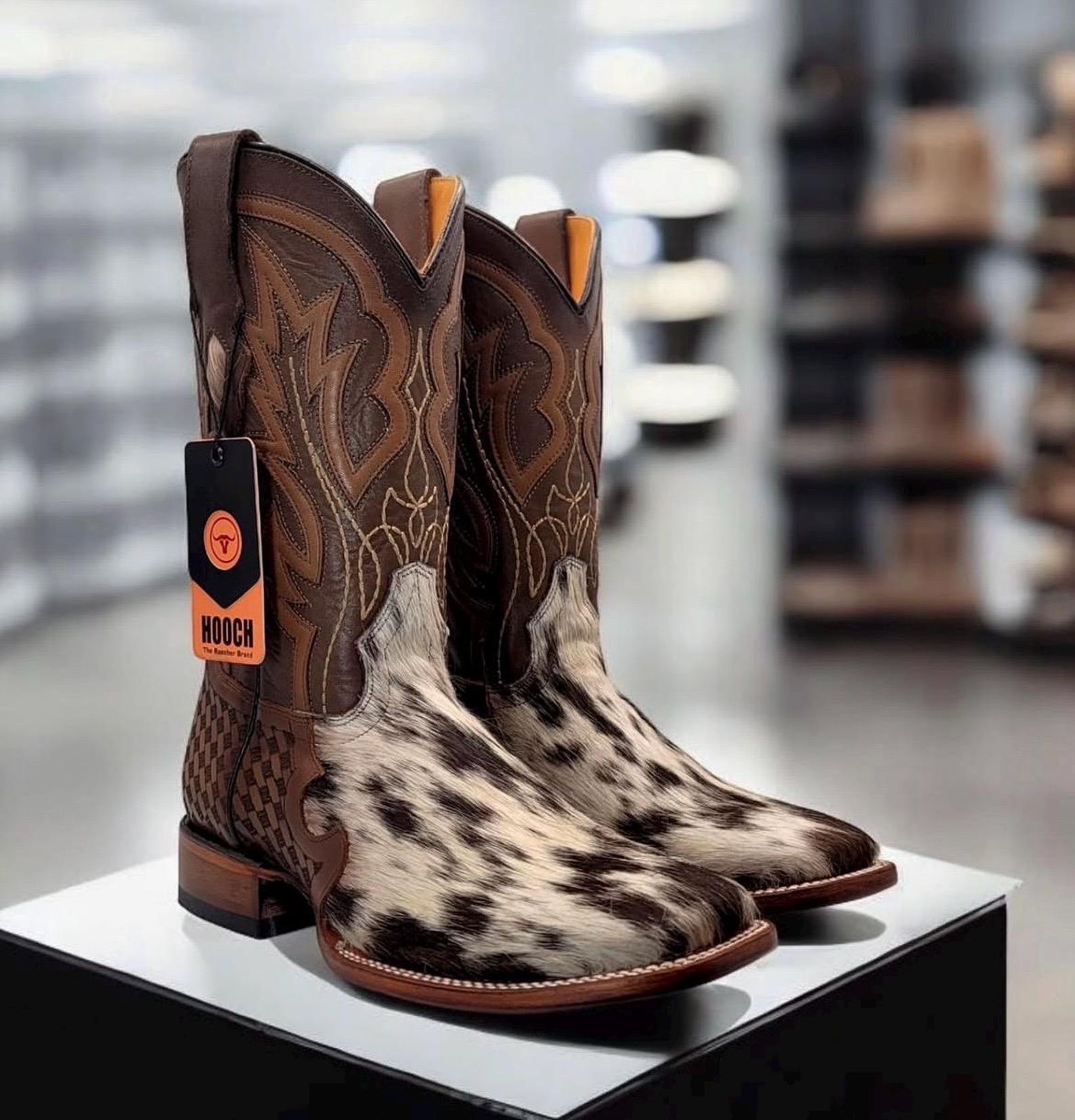Cowhide and Genuine Leather Square Toe Boot for Adults - Etsy