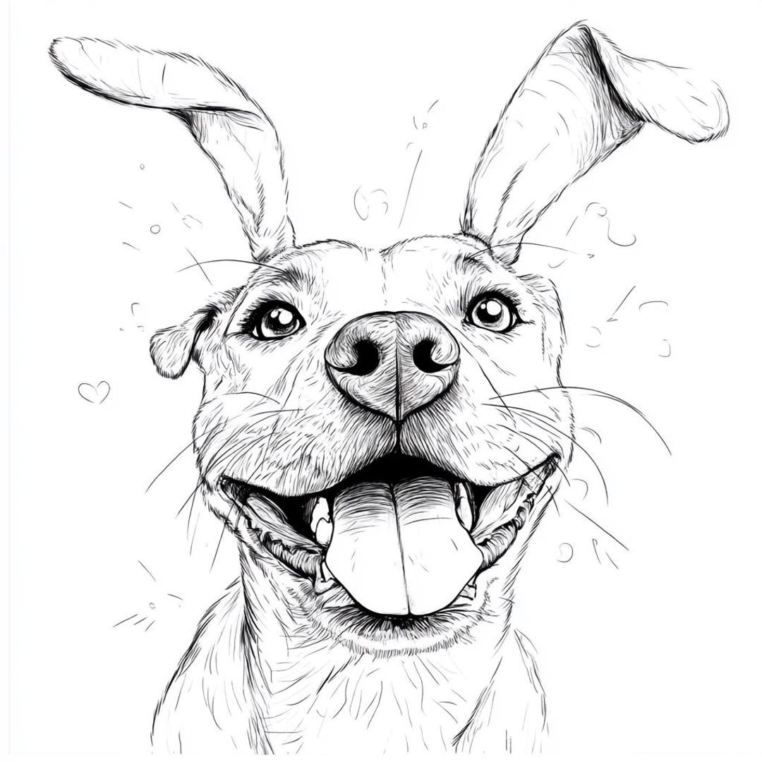 Easter Dog Coloring Printable- Instant Download - Etsy