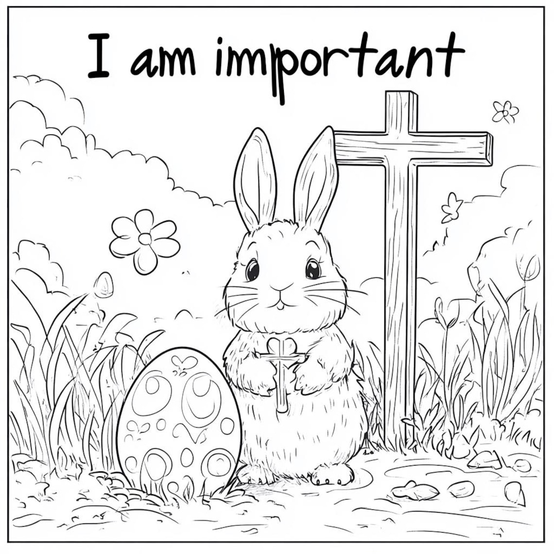 5 Easter Themed Positive Affirmations Kids Coloring Printables - Etsy
